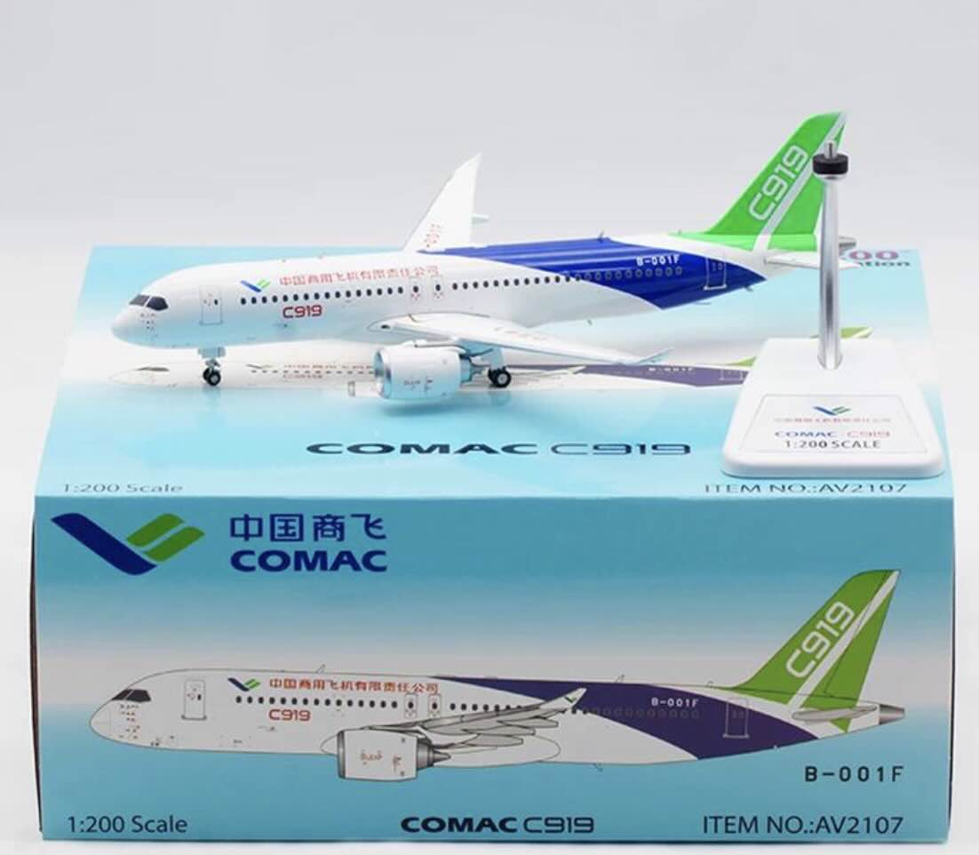 AV2107 COMAC C919-100ER B-001A (Display Stand Included) – Airplane Model SG